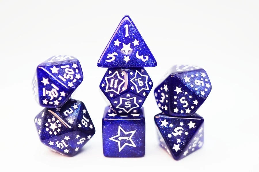 Foam Brain Shooting Stars RPG Dice Sets | Black Moon Games 267 ...