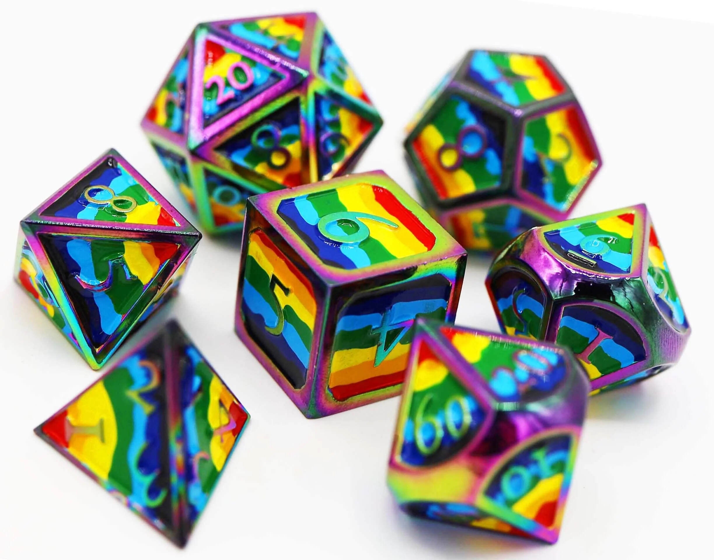 Foam Brain Pride Metal RPG Dice Sets | Black Moon Games 267 Plainfield ...